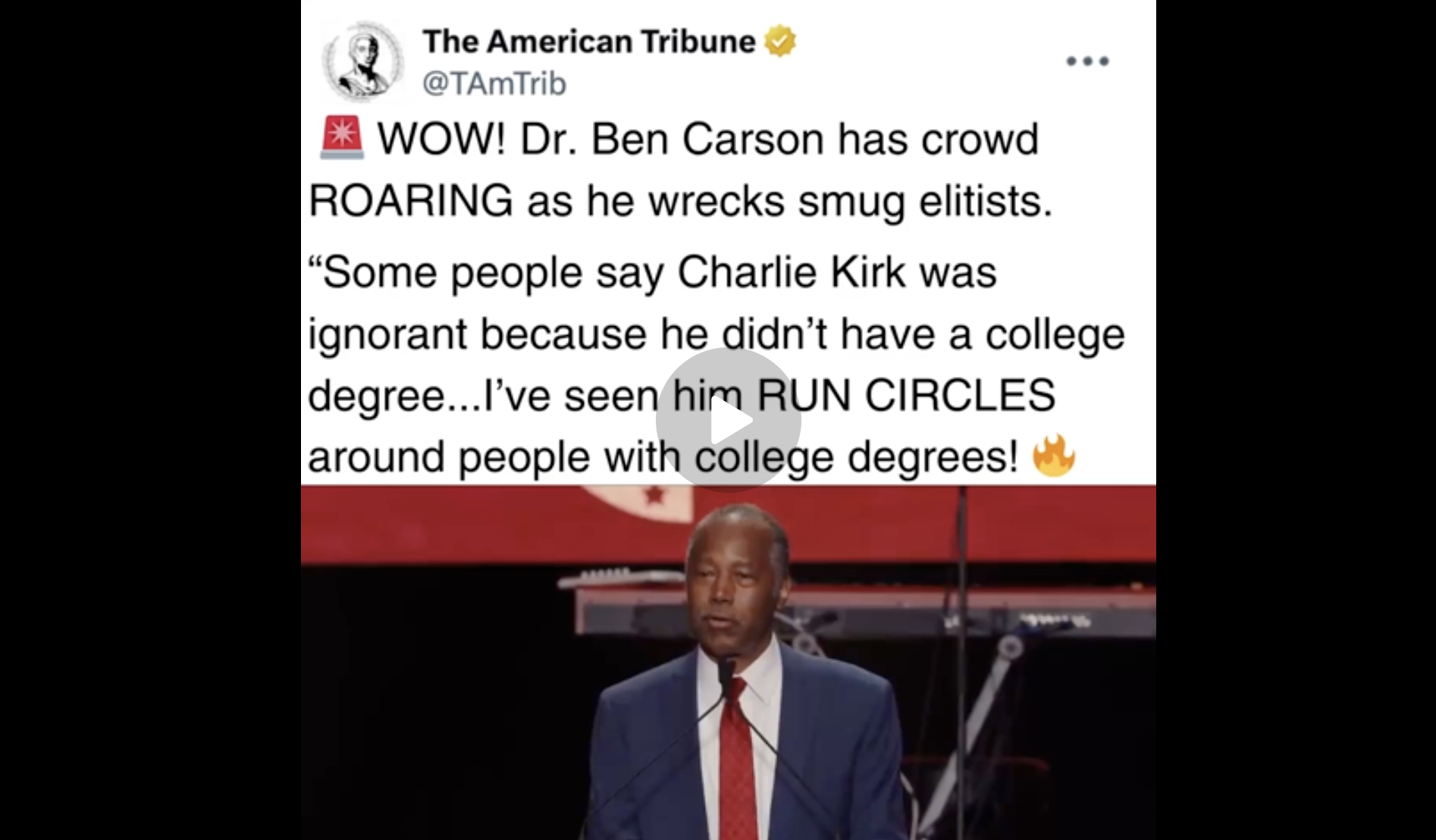 Dr. Ben Carson Steals Spotlight At Kirk Revival With Acerbic Remarks ...